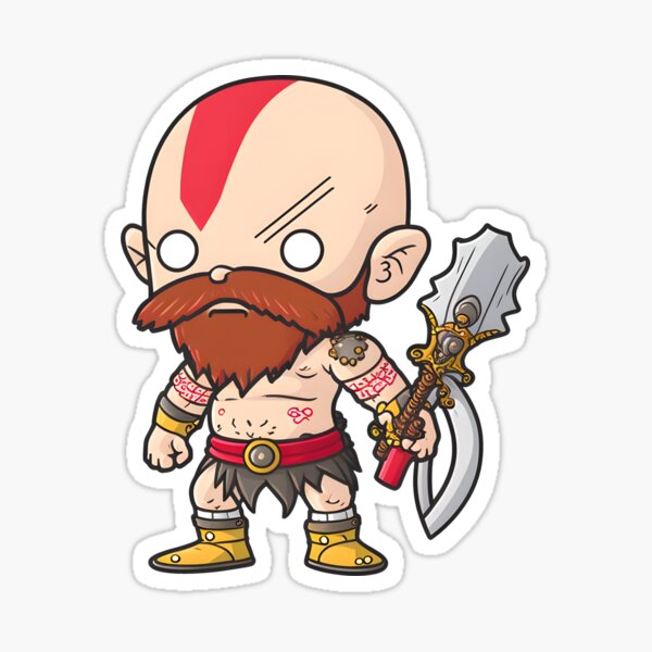 "Kratos, god of war" Sticker for Sale by njiiz | Redbubble
