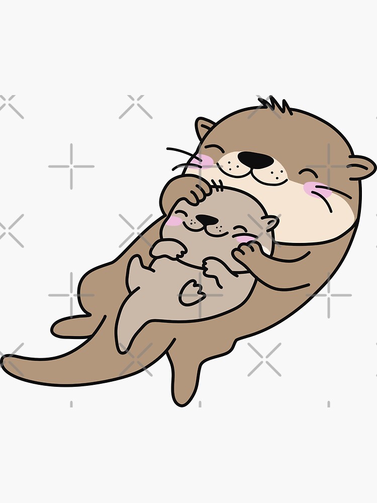 "This is my otter, Cute mom life cuddling otters, cute animals stickers ...