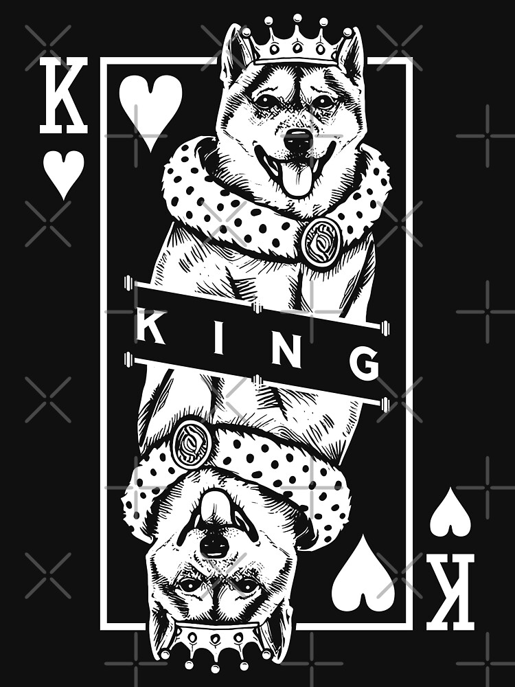 "Shiba Inu King Of Hearts Funny Dog Playing Card Pop Art" T-shirt for ...