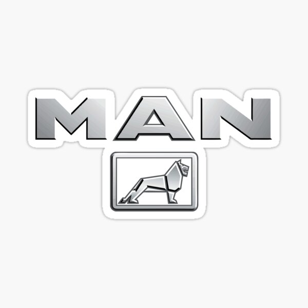 "man truck silver logo" Sticker for Sale by fabioalana | Redbubble