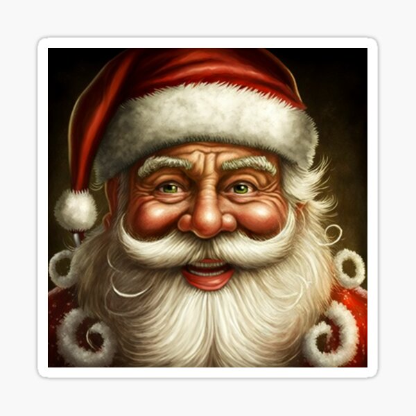 "An extremely weird Santa Claus with brown eyes " Sticker for Sale by ...
