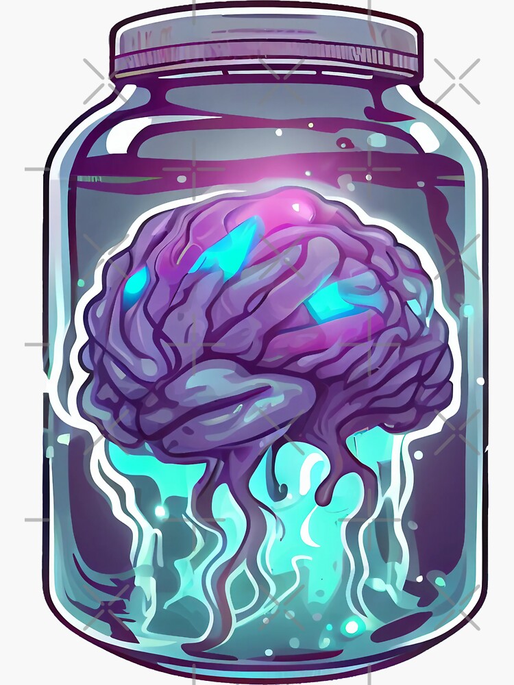 "Brain in a jar" Sticker for Sale by michae1l | Redbubble
