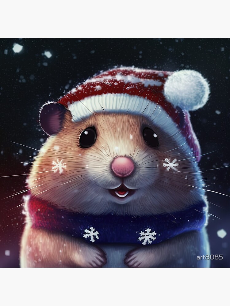 "Cute Christmas Hamster" Sticker for Sale by art8085 | Redbubble