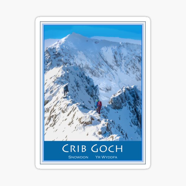 "Crib Goch in Winter, Snowdon" Sticker for Sale by geoffshoults | Redbubble