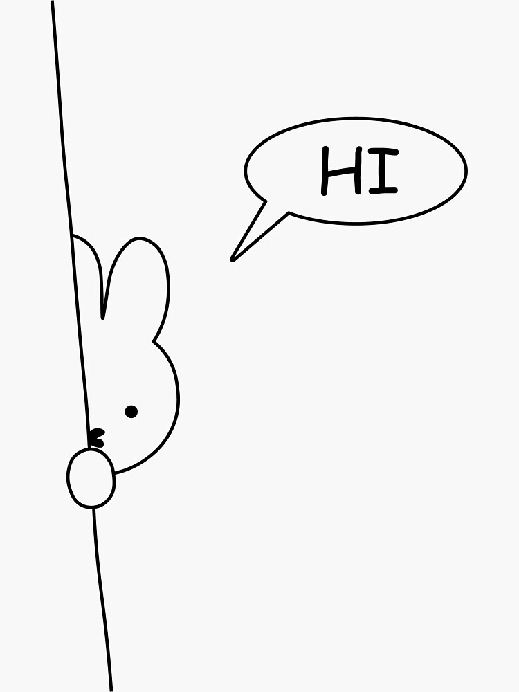 "Hi Rabbit" Sticker for Sale by SesatyaStore | Redbubble