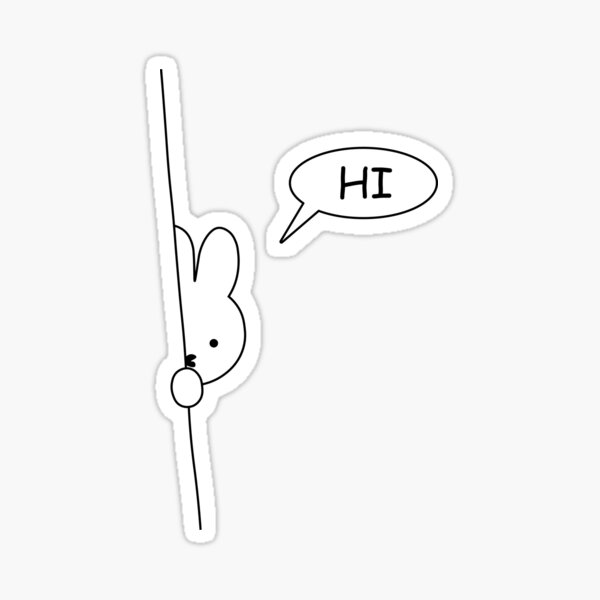 "Hi Rabbit" Sticker for Sale by SesatyaStore | Redbubble