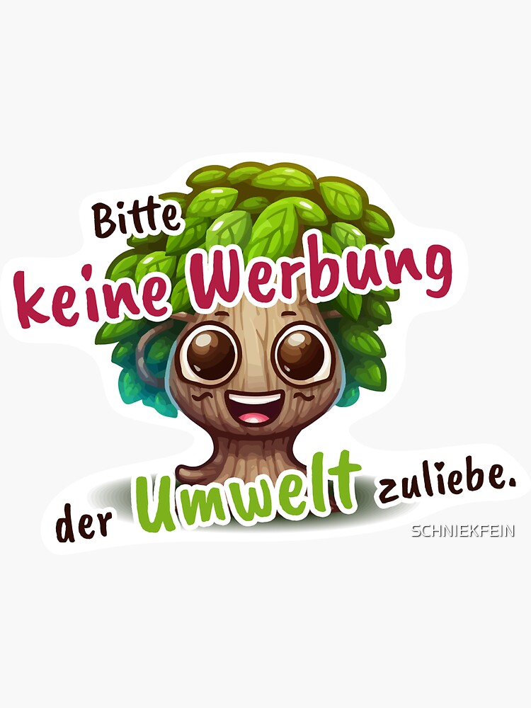 "No Ads Please Sticker (Tree)" Sticker for Sale by SCHNIEKFEIN | Redbubble