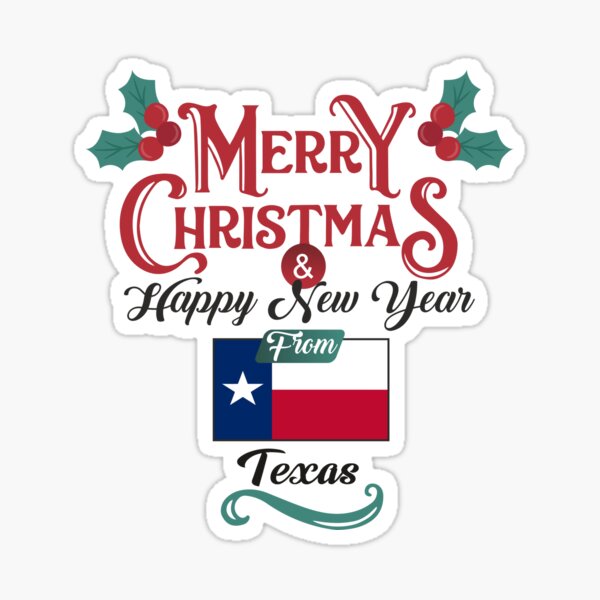 "Merry Christmas from Texas" Sticker for Sale by Fanzzi | Redbubble