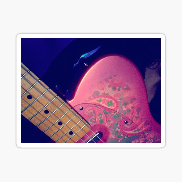 "Pink Electric Guitar" Sticker by DiszBee | Redbubble