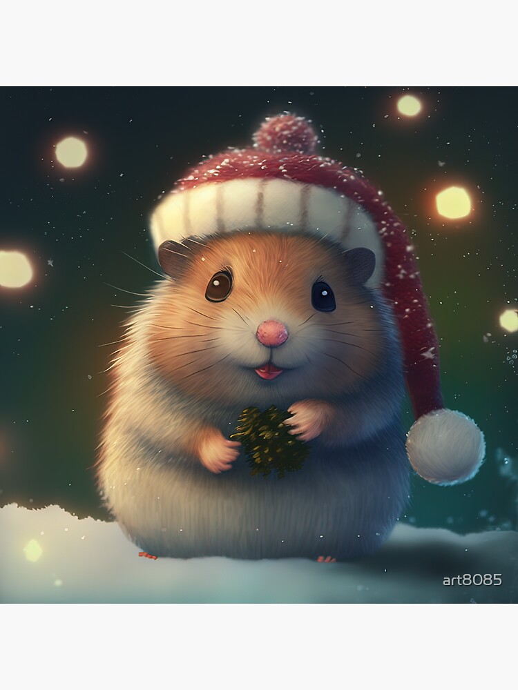 "Cute Christmas Hamster" Sticker for Sale by art8085 | Redbubble
