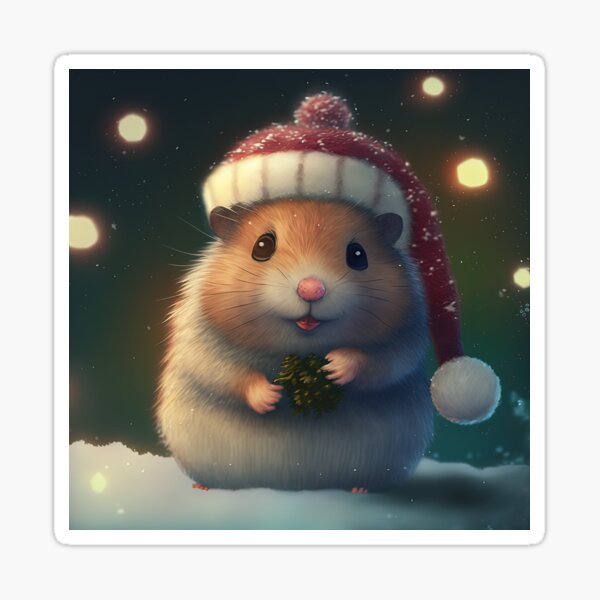 "Cute Christmas Hamster" Sticker for Sale by art8085 | Redbubble
