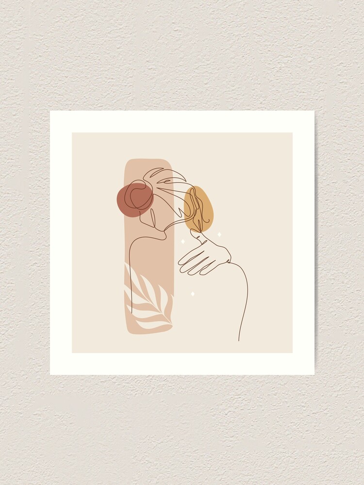 "single line body modern art female body outline" Art Print for Sale by ...