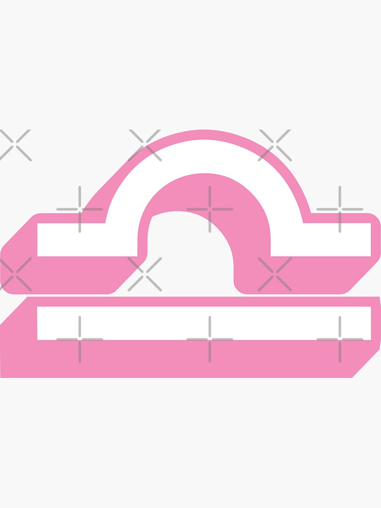 "Libra Symbol Pink 3D" Sticker for Sale by OldDannyBrown | Redbubble