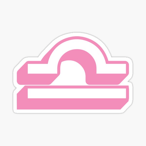 "Libra Symbol Pink 3D" Sticker for Sale by OldDannyBrown | Redbubble