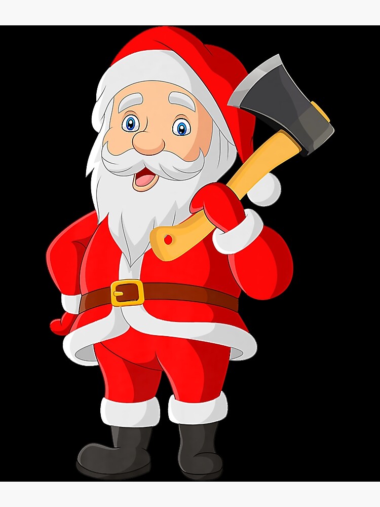 "Christmas merry axe throwing santa claus " Poster for Sale by ...