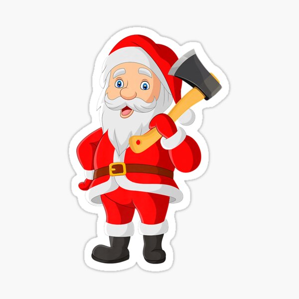 "Christmas merry axe throwing santa claus " Sticker for Sale by ...