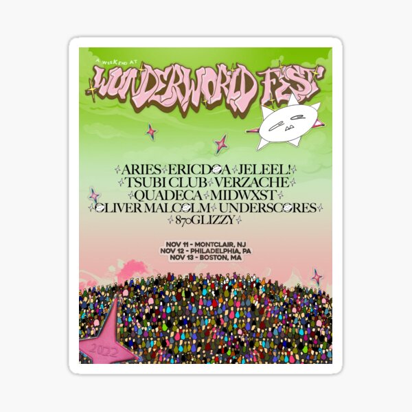"Wunderworld 2022 fest (with artists) official merch" Sticker for Sale ...