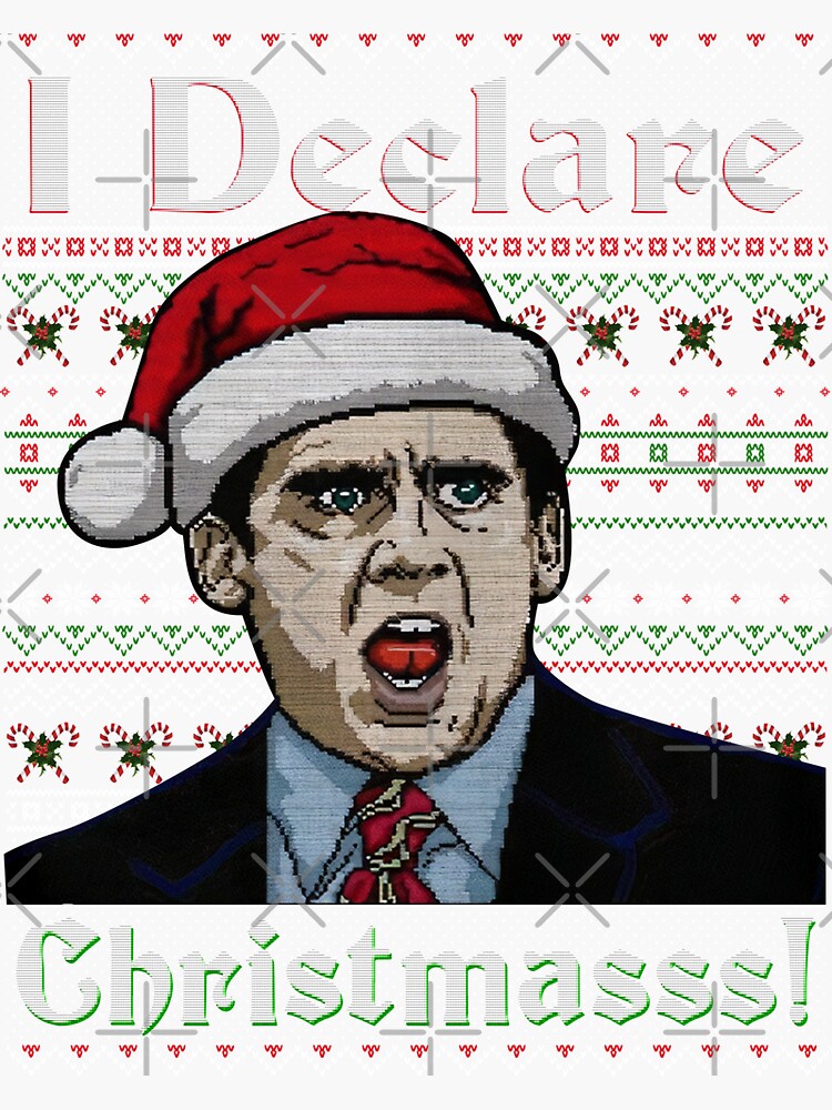 "Ugly Michael Scott I Declare Christmas" Sticker for Sale by ...