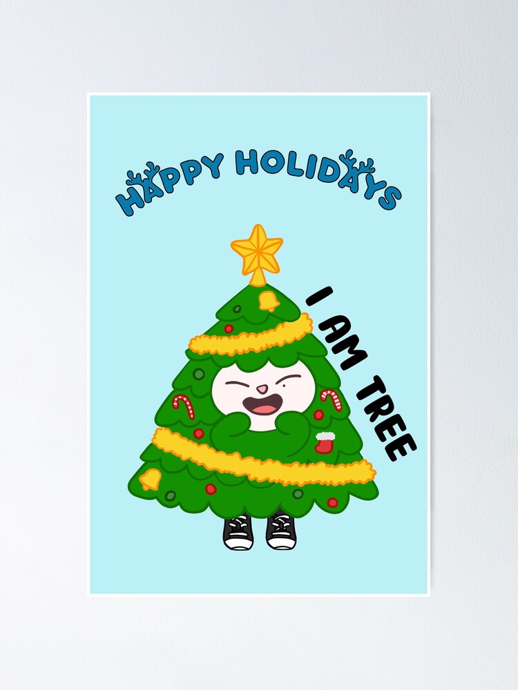 "STRAY KIDS (SKZOO) Jiniret Christmas I Am Tree Meme" Poster for Sale ...