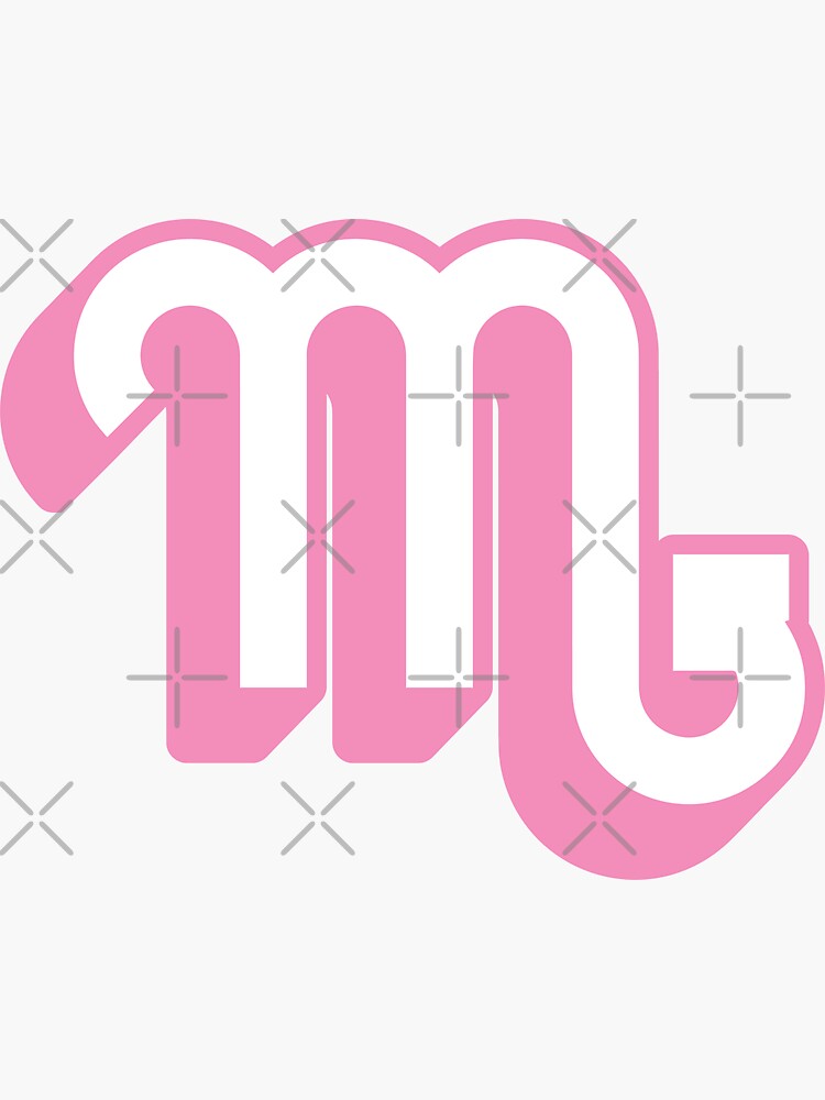 "Scorpio Symbol Pink 3D" Sticker for Sale by OldDannyBrown | Redbubble