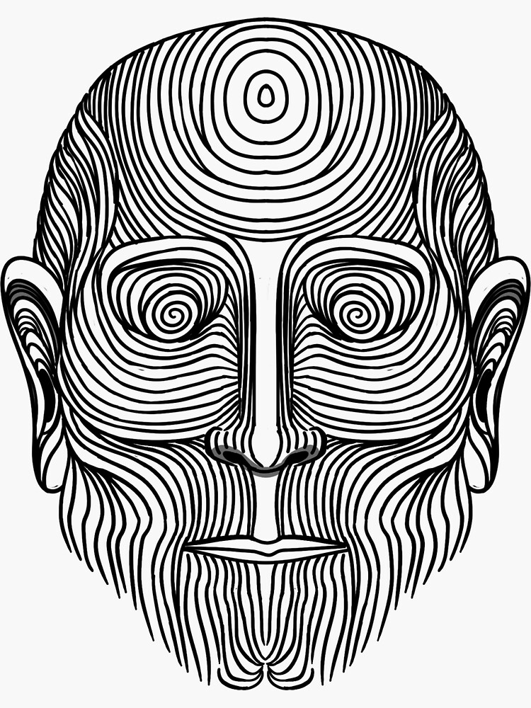 "peculiar and strange face tattoo" Sticker for Sale by thebluebouy ...