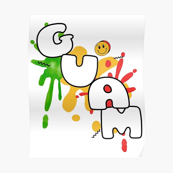 "Bubble letters Guam" Poster for Sale by PolyMicroMela | Redbubble