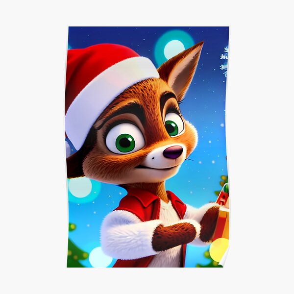 "Little Christmas Fox - Jake" Poster for Sale by LuliandFriends | Redbubble