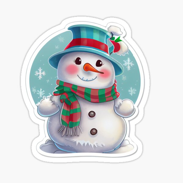 "Christmas Snowman - Sticker" Sticker for Sale by ABArtByAlexST | Redbubble