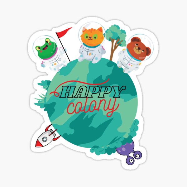 "Happy Colony" Sticker for Sale by Pandaleer | Redbubble