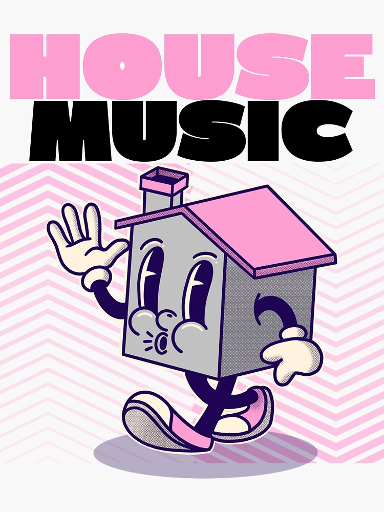 "HOUSE MUSIC - Character (pink/black)" Sticker for Sale by Discothreadz ...