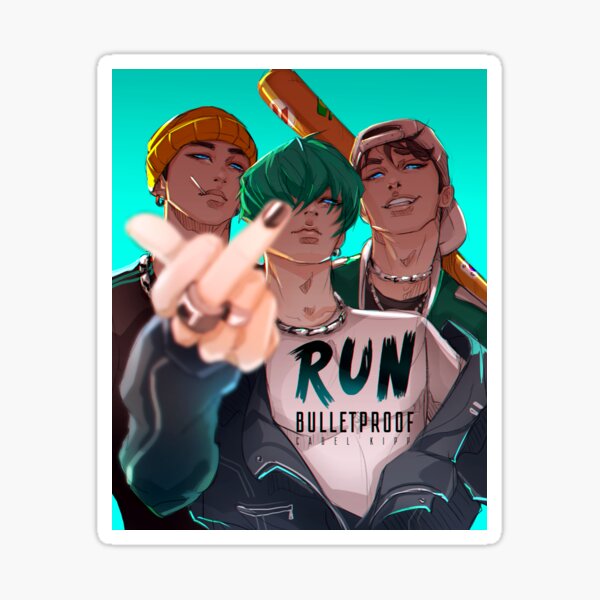 "Run Bulletproof - Rap Line" Sticker for Sale by CADEL-KIPP | Redbubble