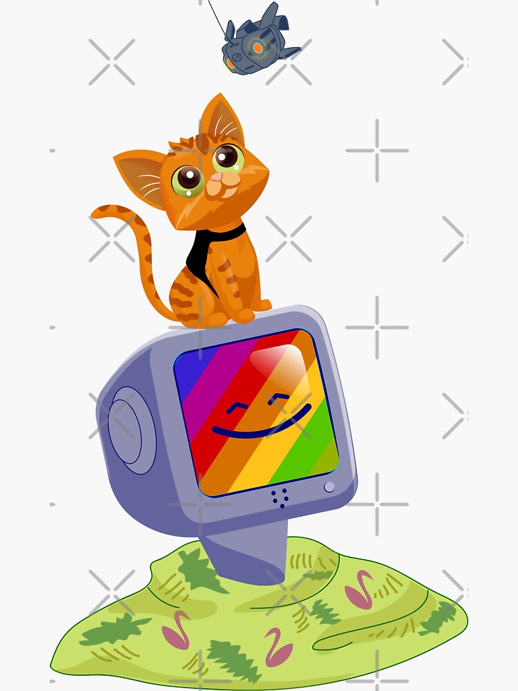 "Momo, B12 and Stray cat " Sticker for Sale by 2xBunny | Redbubble