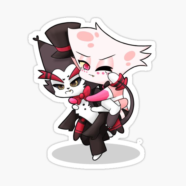 "Huskerdust Piggy Back Hazbin Hotel " Sticker for Sale by goatgoesmbe ...