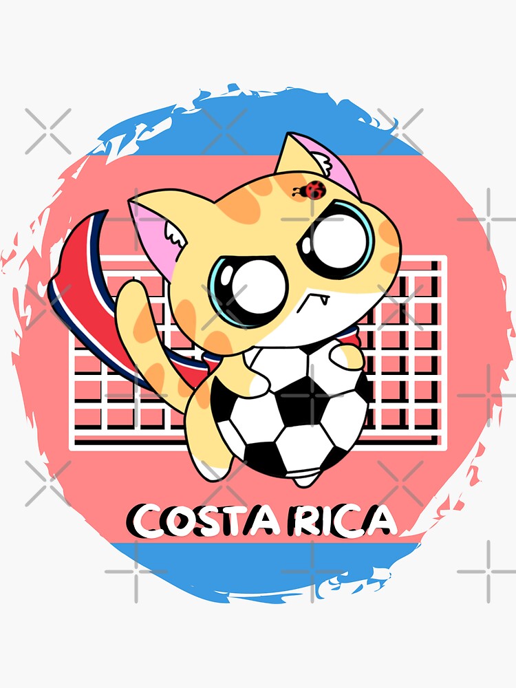 Pegatina «Portero gato naranja atrapó balón de fútbol con bufanda de ...