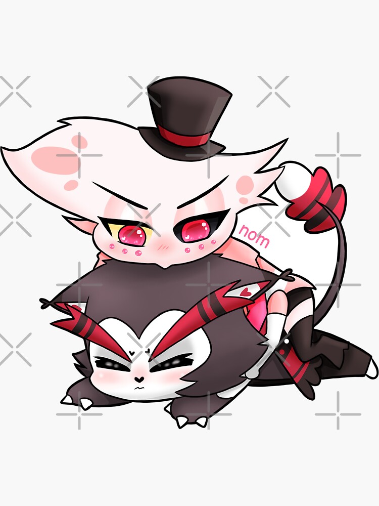 "Huskerdust Chibi Wrestle Hazbin Hotel " Sticker for Sale by ...