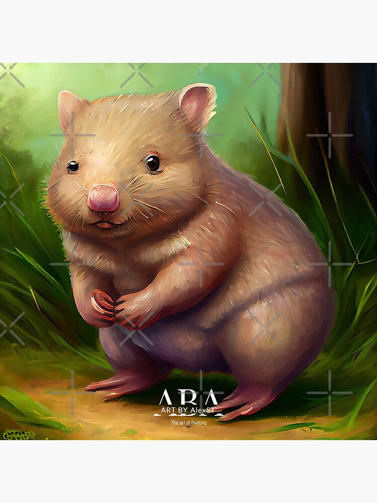 Oil Paint - Wombats Premium Matte Vertical Poster