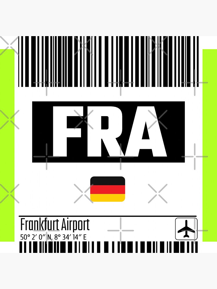 "Frankfurt (FRA) Airport Travel Luggage Tag" Sticker for Sale by ...