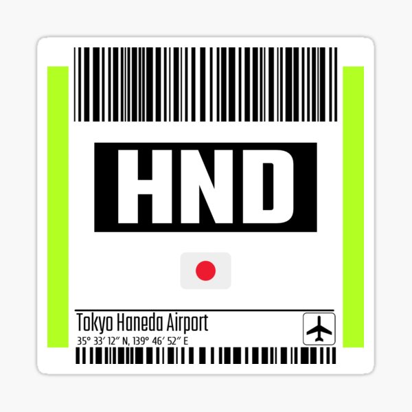 "Tokyo Haneda (HND) Airport mini Luggage Tag" Sticker for Sale by ...