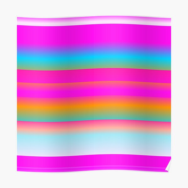 "Neon pink color palette line pattern (horizontal)" Poster for Sale by ...