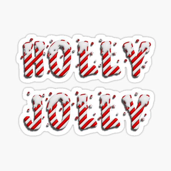 Pegatina «Bastón de caramelo Holly Jolly rojo modelo 3d» de ...