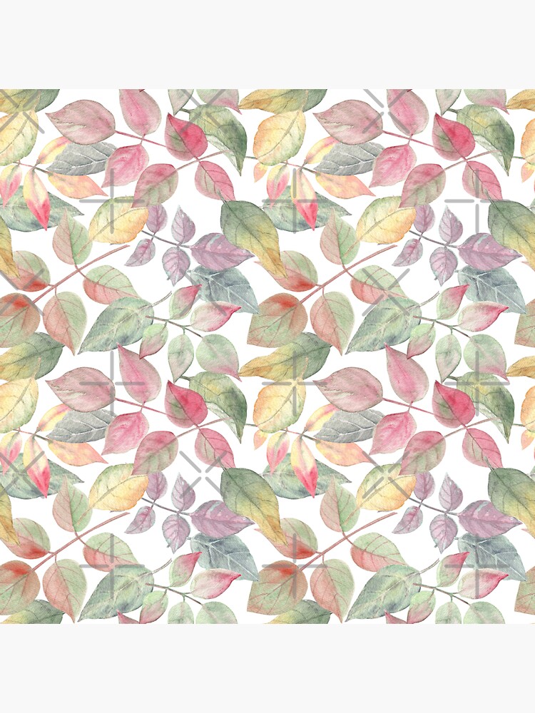 "Aesthetic Cottagecore Autumn Leaves Seamless Pattern" Sticker for Sale ...