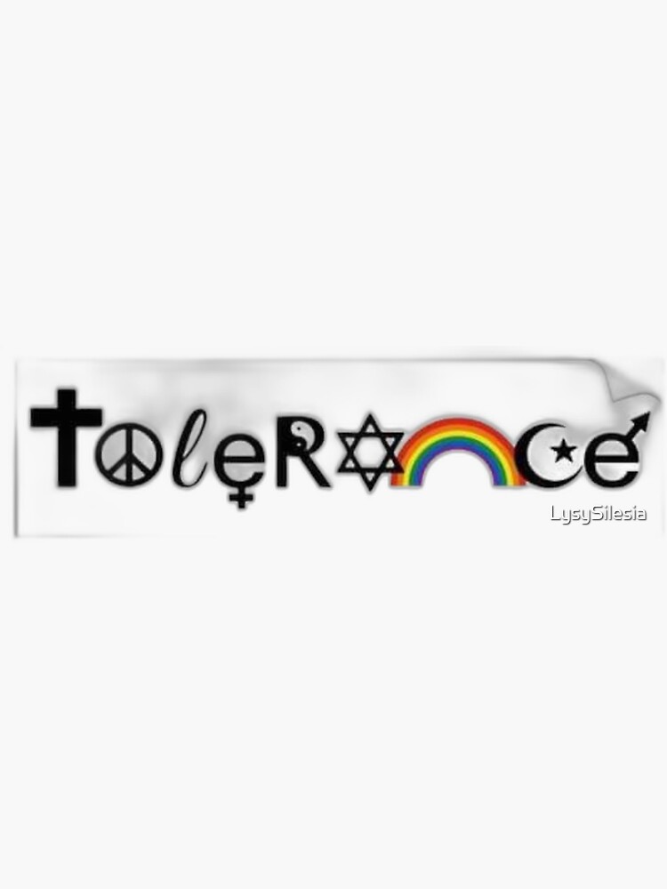 "Tolerance - classic " Sticker for Sale by LysySilesia | Redbubble