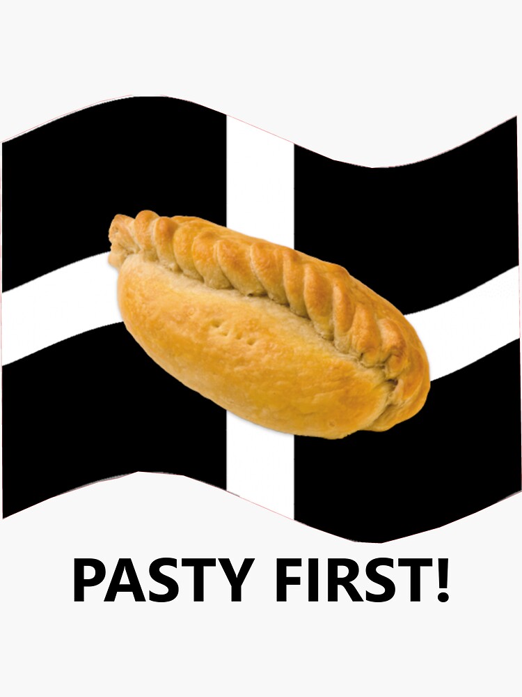 "Pasty First Cornwall Pasty - Kernow Saint Piran's Cornish Flag T-Shirt ...