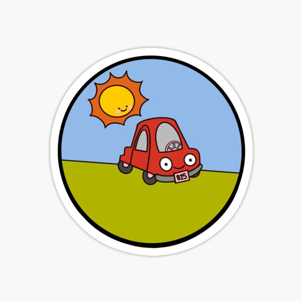 "Beep beep, cute happy little car" Sticker for Sale by acbcesarz ...