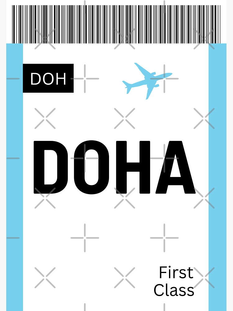 "Doha Qatar Boarding Flight Pass" Sticker for Sale by LMHDesignsshop ...