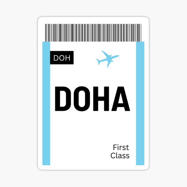 "Doha Qatar Boarding Flight Pass" Sticker for Sale by LMHDesignsshop ...