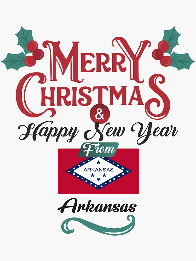 "Merry Christmas from Arkansas" Sticker for Sale by Fanzzi | Redbubble