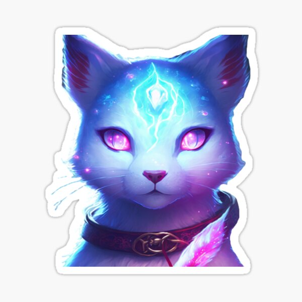 "magical cat" Sticker for Sale by kavishk-perera | Redbubble