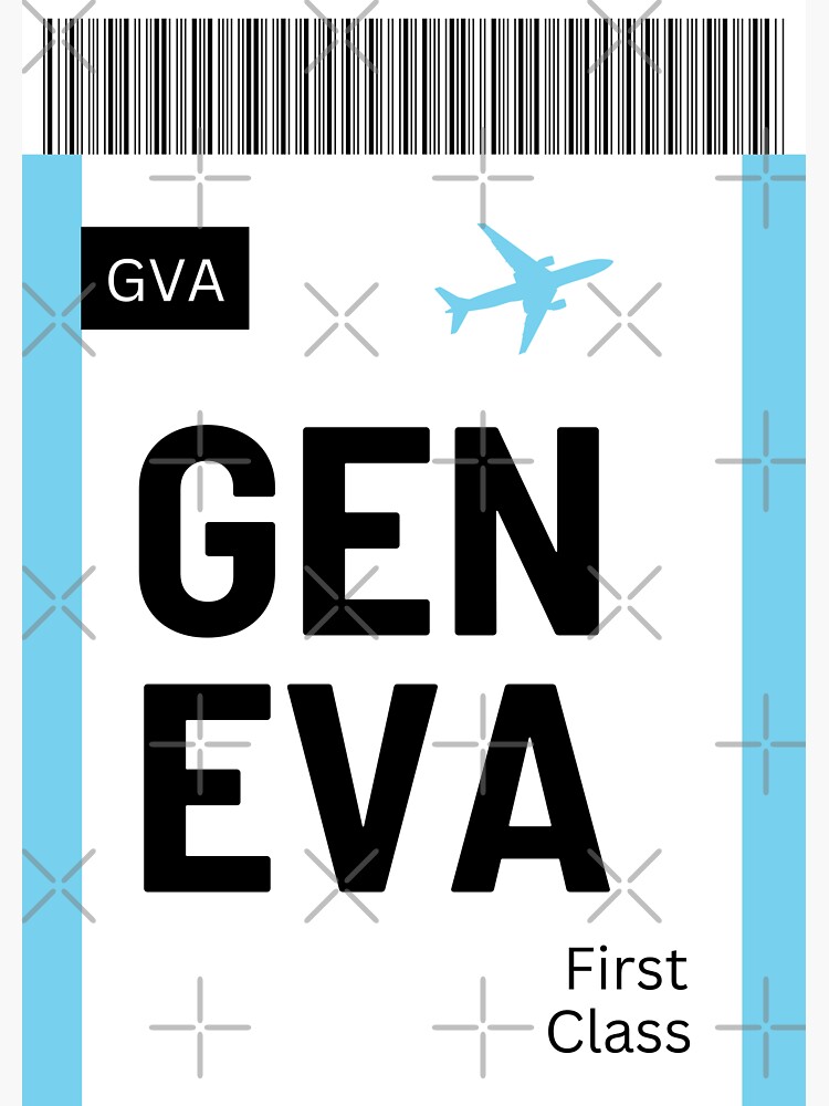 "Geneva, Switzerland Boarding Flight Pass" Sticker for Sale by ...
