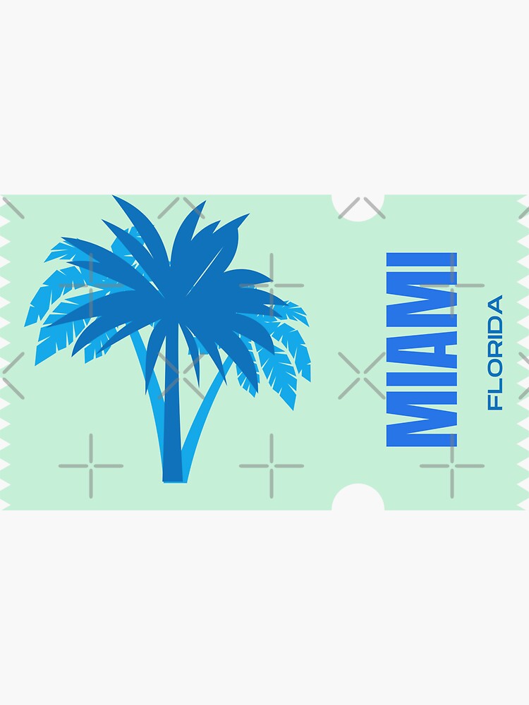 "Miami Ticket" Sticker for Sale by Designs-io | Redbubble
